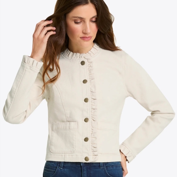 Draper James | Jackets & Coats | Drapers James Womens Cream Ruffle ...